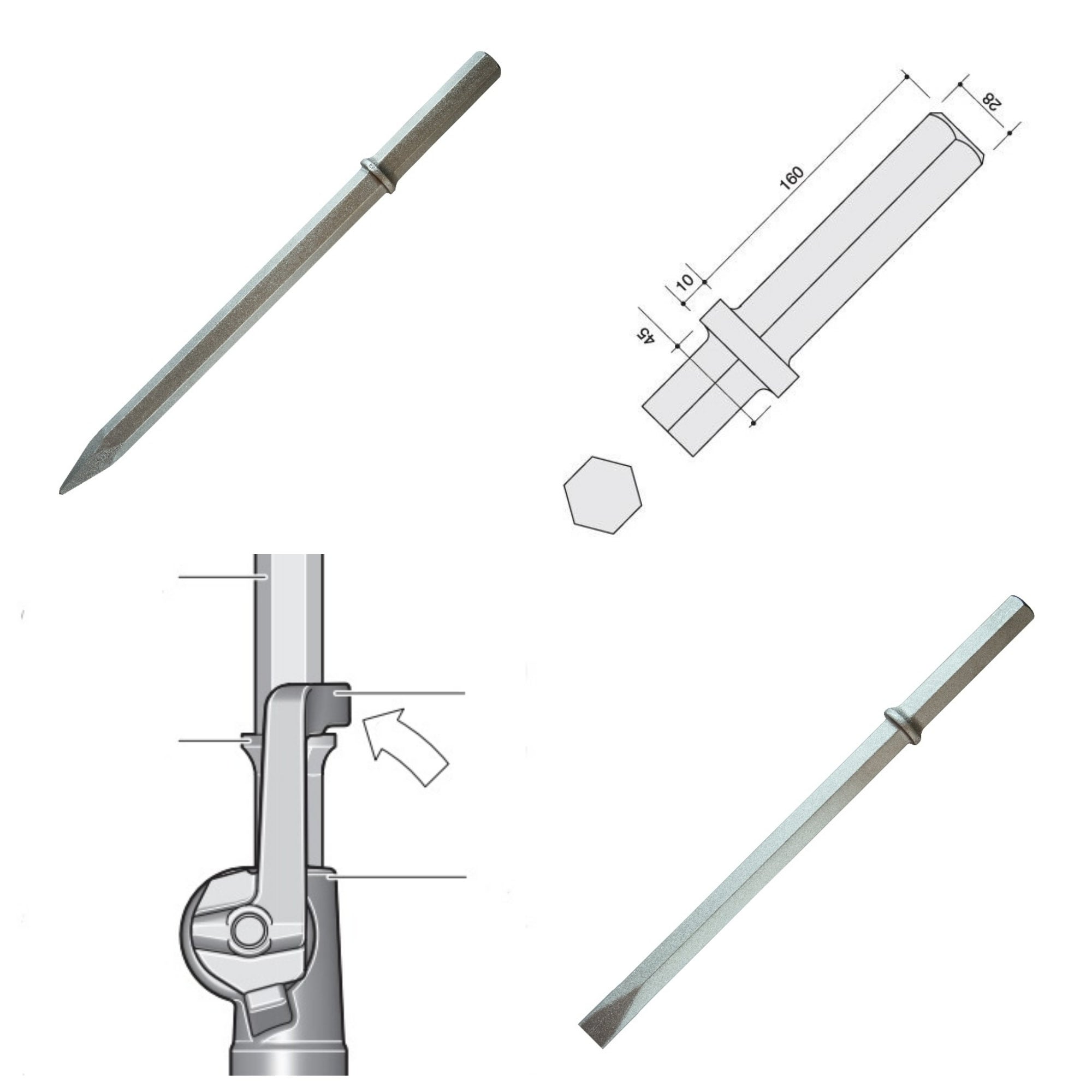 Chisel & Point fits Hilti TE 3000 AVR Bosch GSH 27 Free UK Postage | MB ...